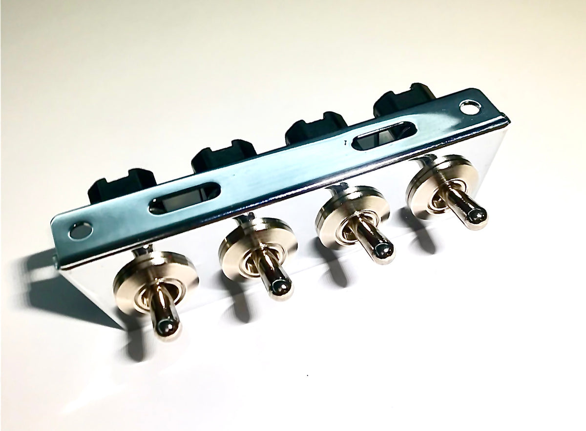 Under Dash Mount 4 Gang Off-On Toggle Switch and Bracket Assembly Chro – RetroElectrical