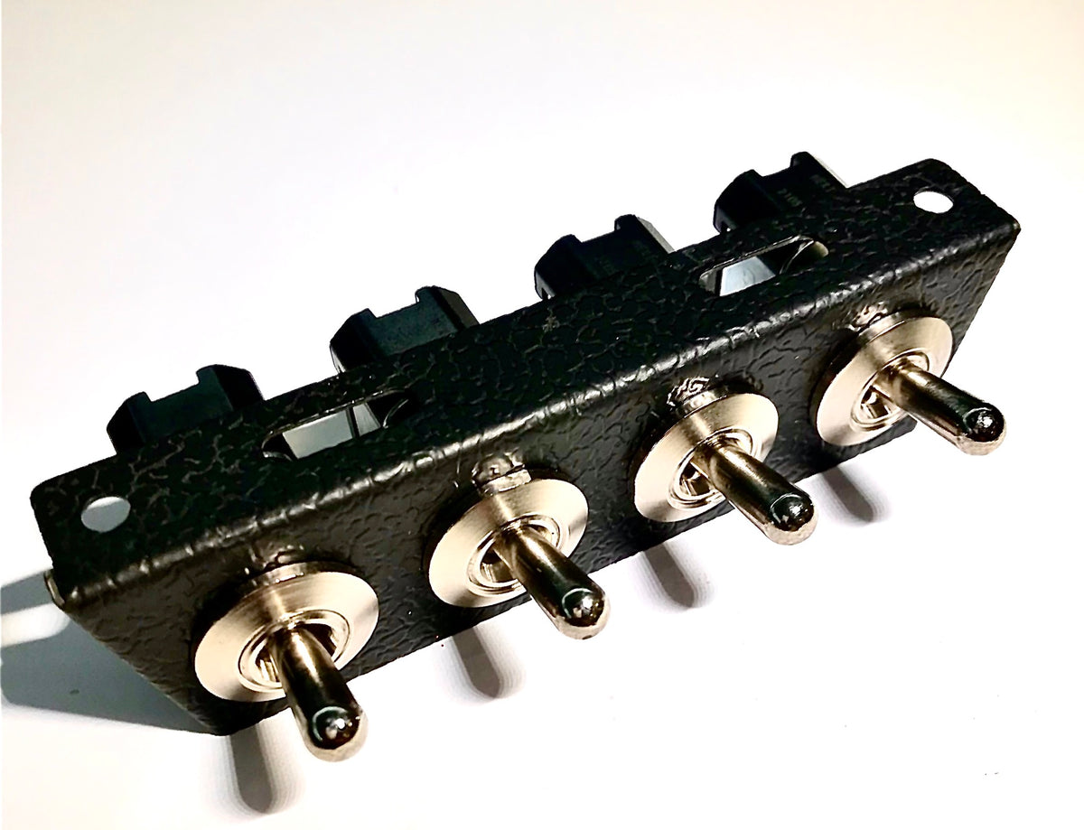Under Dash Mount 4 Gang Off-On Toggle Switch and Bracket Assembly Blac ...