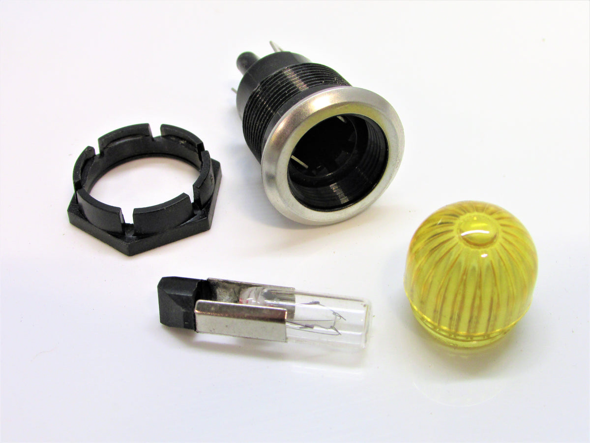 Large Vintage Style Dash Indicator Lamp Yellow – RetroElectrical